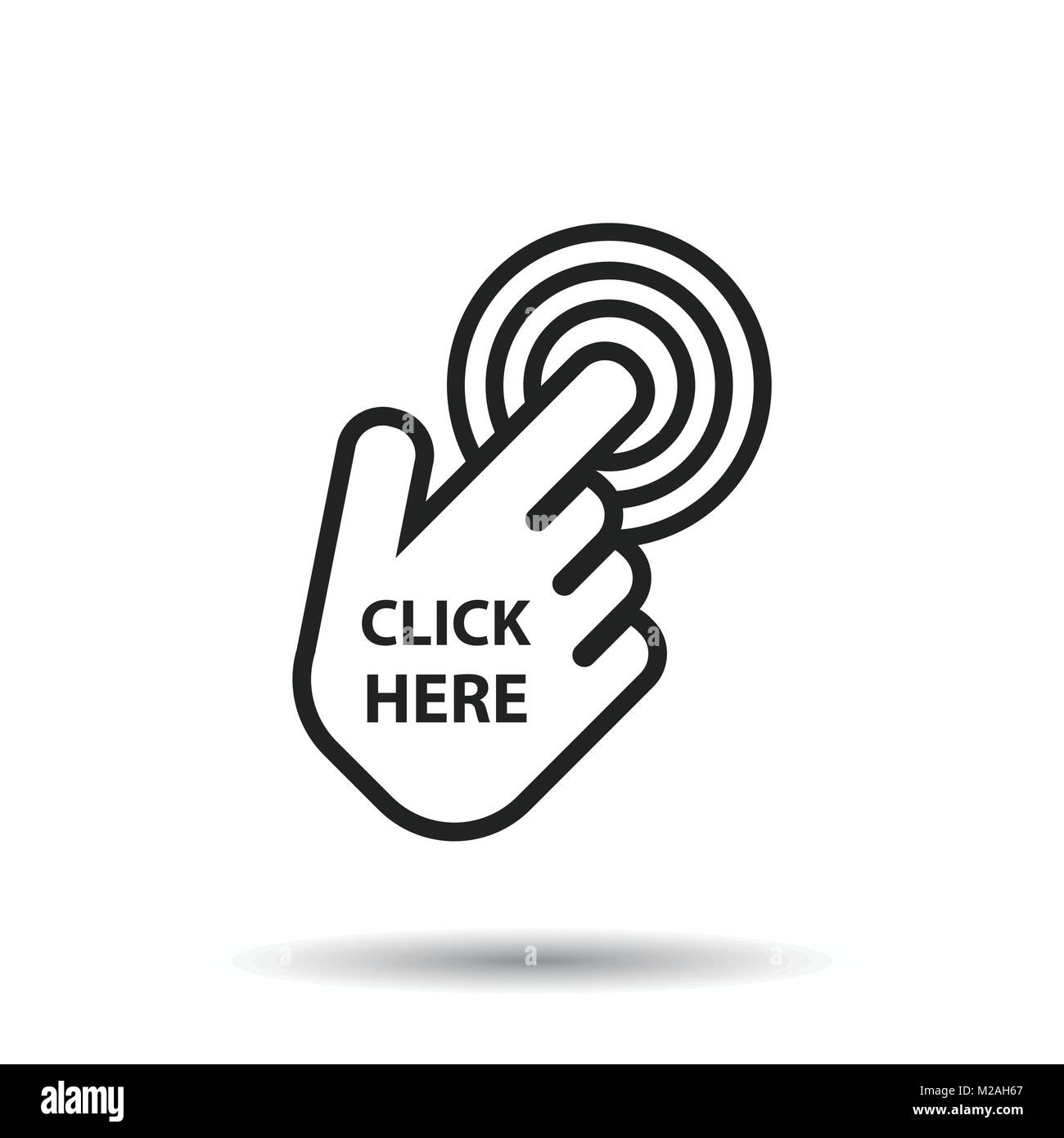 Klicken Sie hier auf das Symbol. Hand cursor Zeichen. Schwarze Taste ...