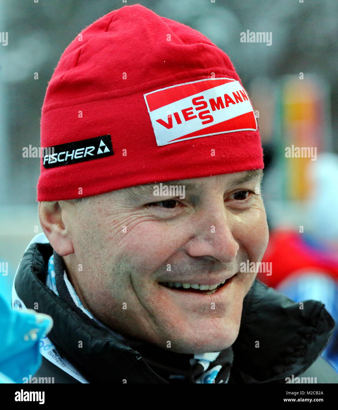 Sven Fischer, ZDF-Experte beim IBU Weltcup Biathlon Massenstart Herren ...