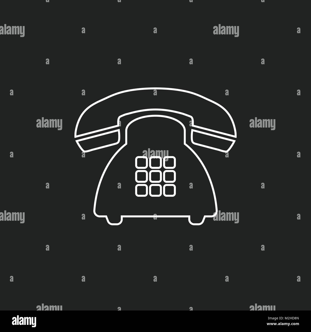 Telefon vektor Icon im Einklang Stil. Alte vintage Telefon symbol ...
