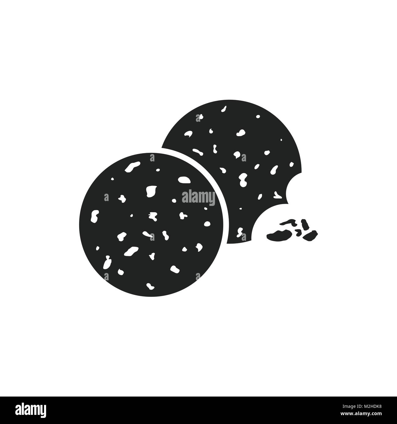 Cookie flachbild Vektor icon. Chip Keks Abbildung. Dessert Lebensmittel ...