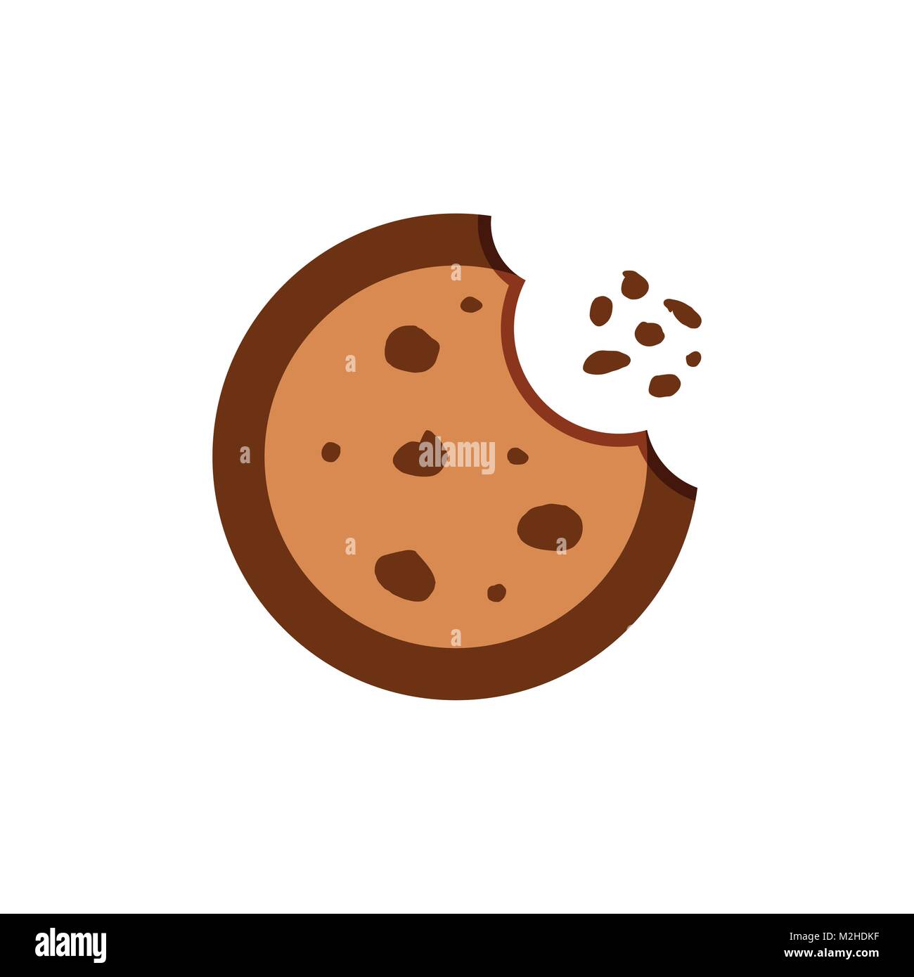 Cookie flachbild Vektor icon. Chip Keks Abbildung. Dessert Lebensmittel ...