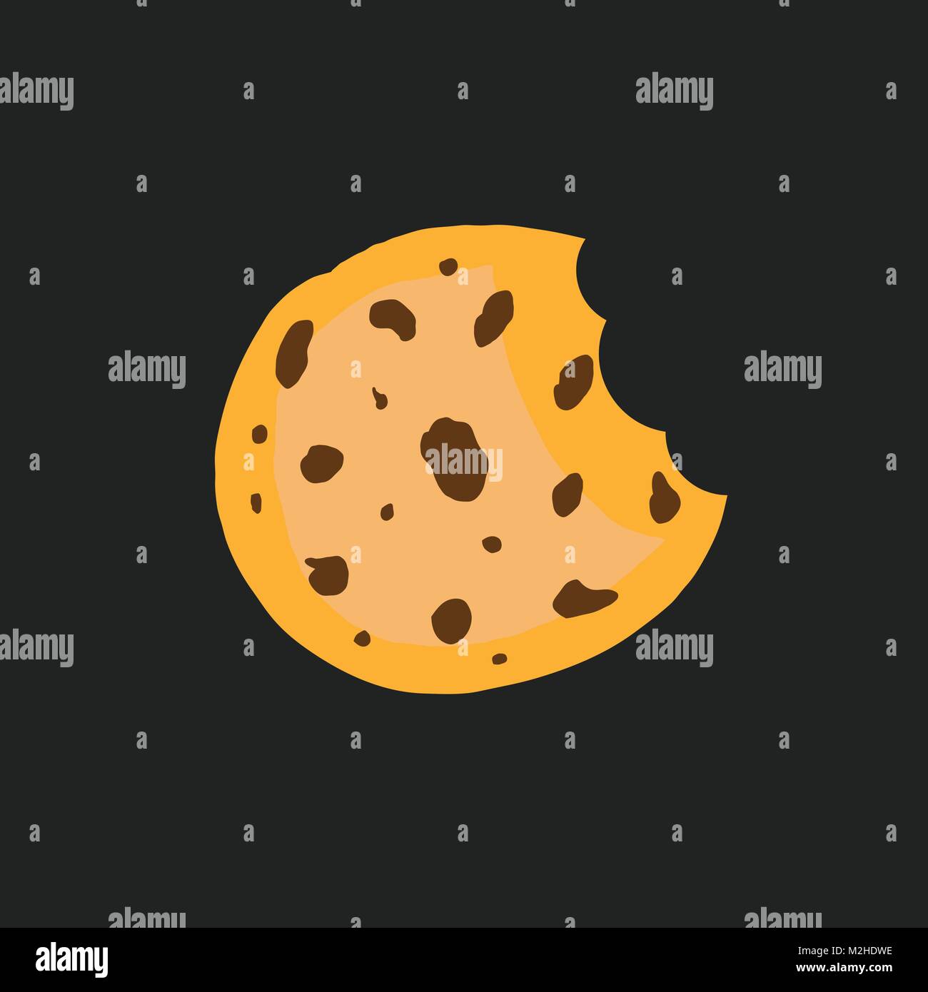 Cookie flachbild Vektor icon. Chip Keks Abbildung. Dessert Lebensmittel ...