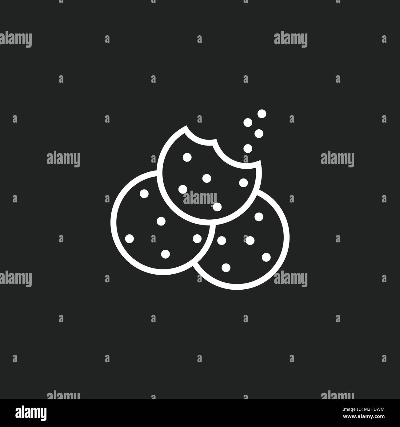 Cookie flachbild Vektor icon. Chip Keks Abbildung. Dessert Lebensmittel ...