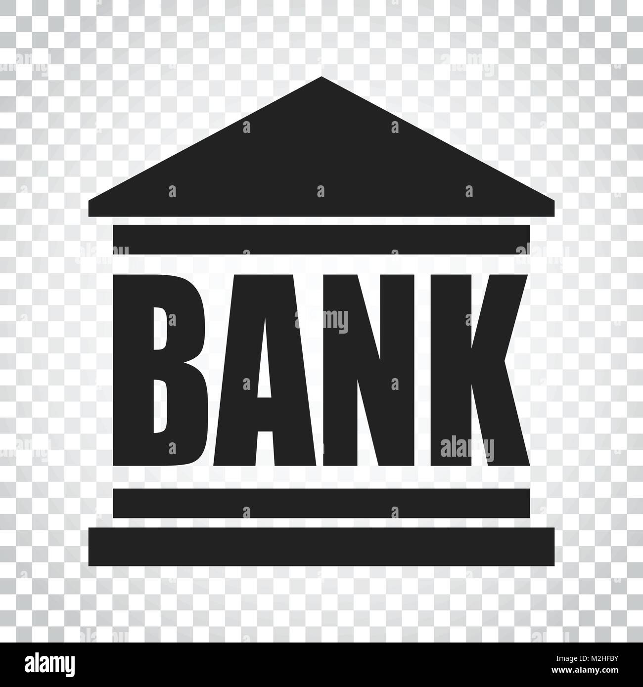 Bank Gebäude Symbol im flachen Stil. Vector Illustration auf isolierte ...