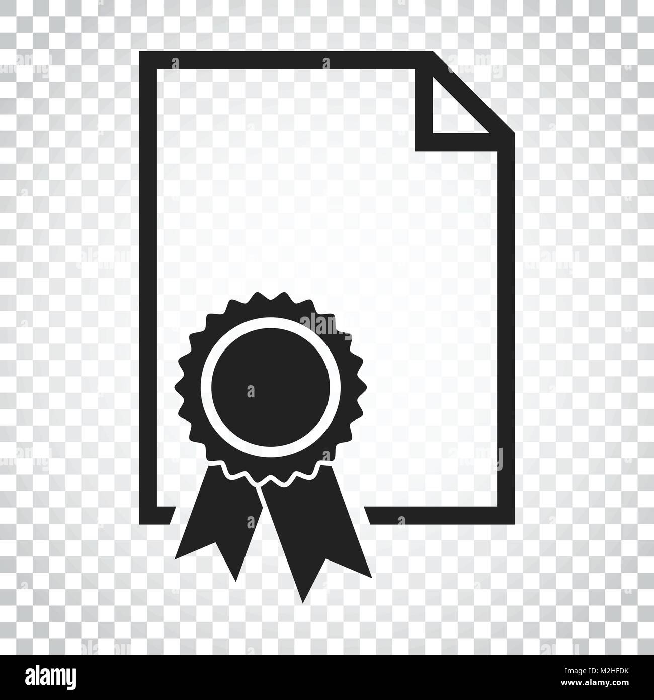 Zertifikat Symbol. Diplom-Symbol. Flache Vector Illustration auf ...