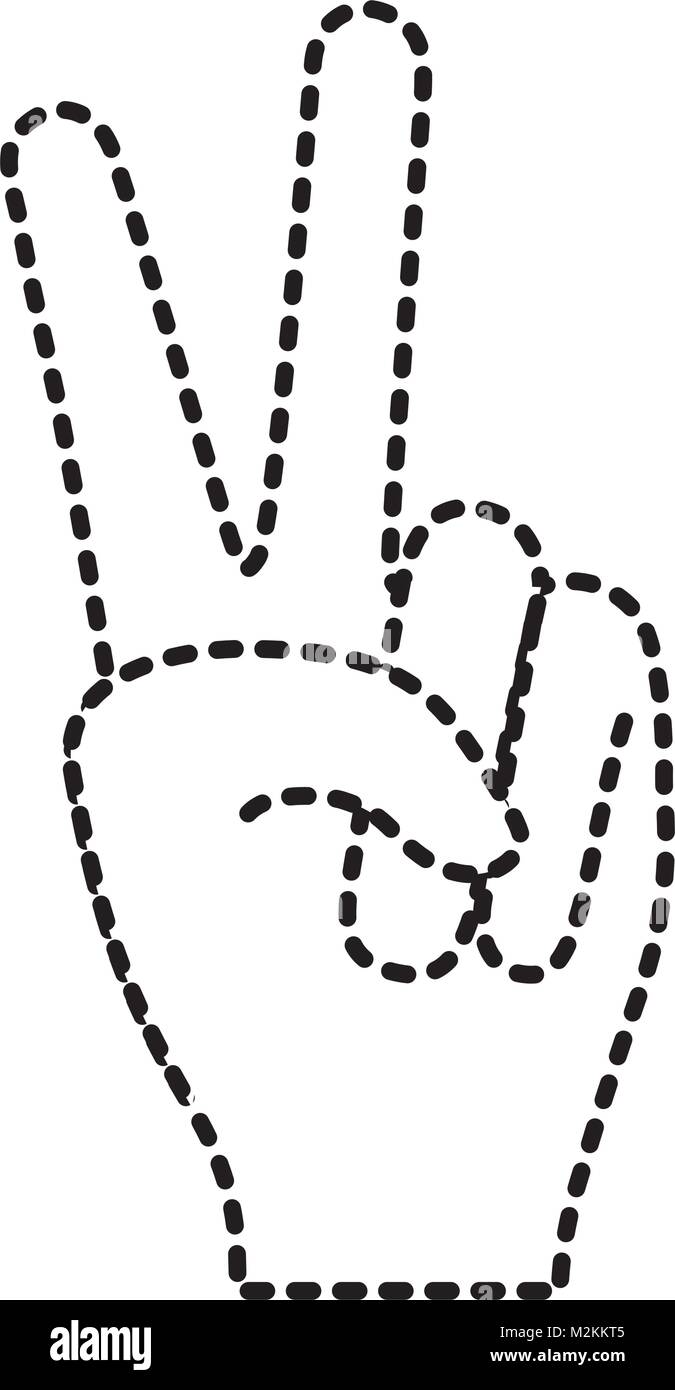 Frieden hand Geste auf gepunktete Silhouette Stock-Vektorgrafik - Alamy