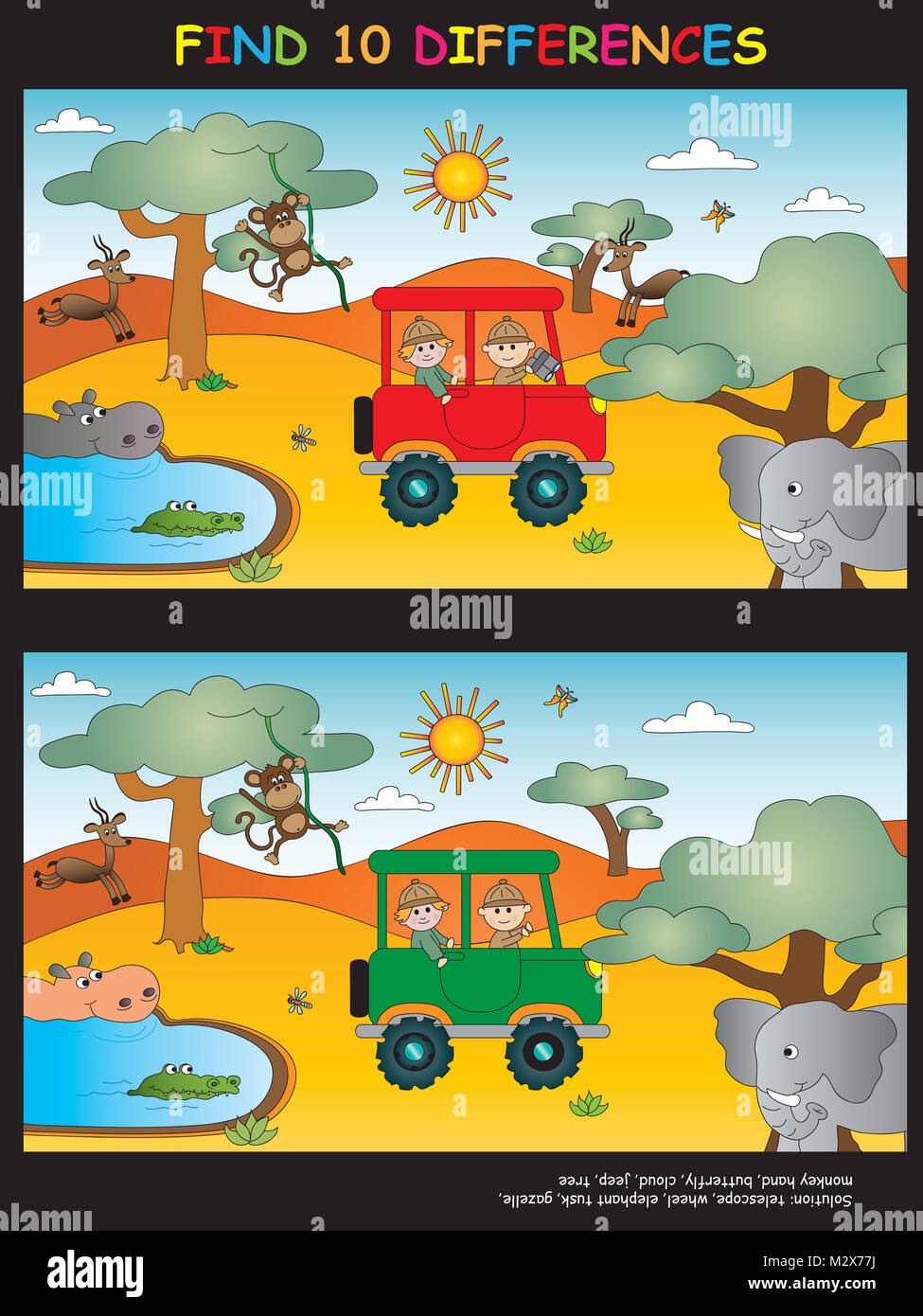 Spiel für Kinder: finden Sie 10 Unterschiede Stockfotografie - Alamy