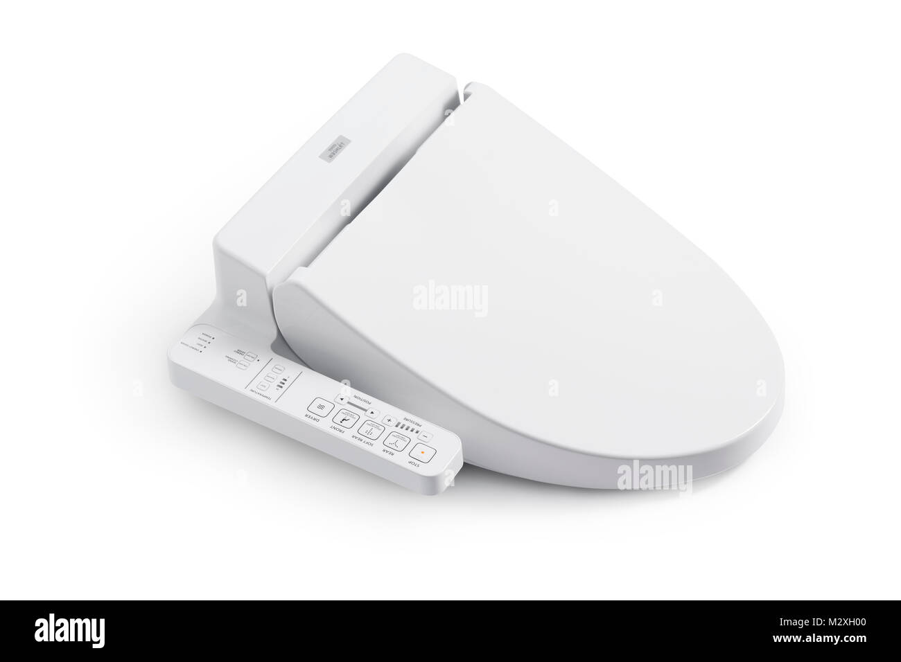 TOTO Washlet, bidet WC-Sitz mit integriertem Control Panel. Auf weißem ...