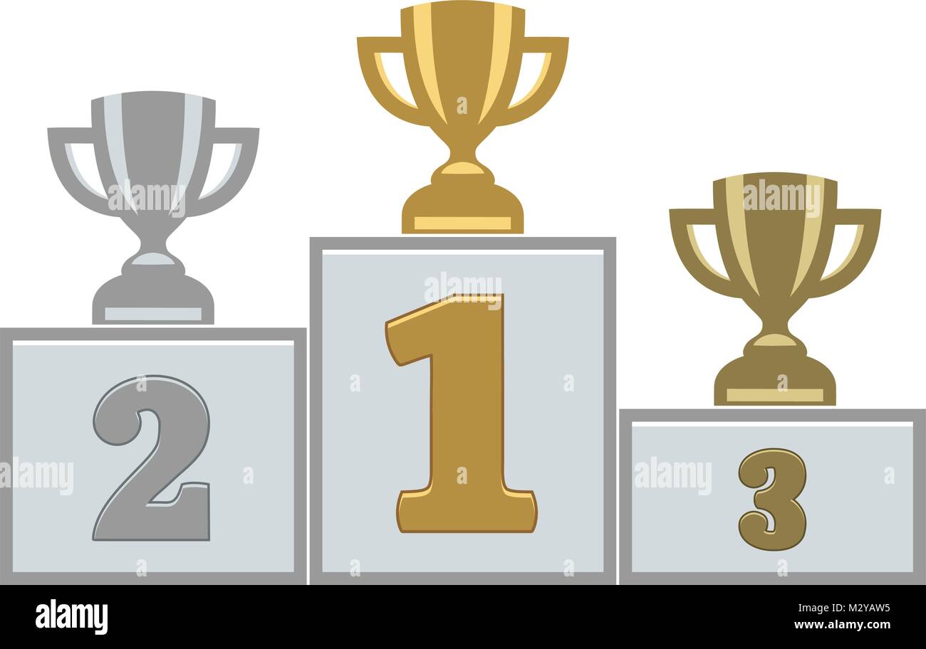 Vektor Siegertreppchen mit dem ersten, zweiten und dritten Plätze ...