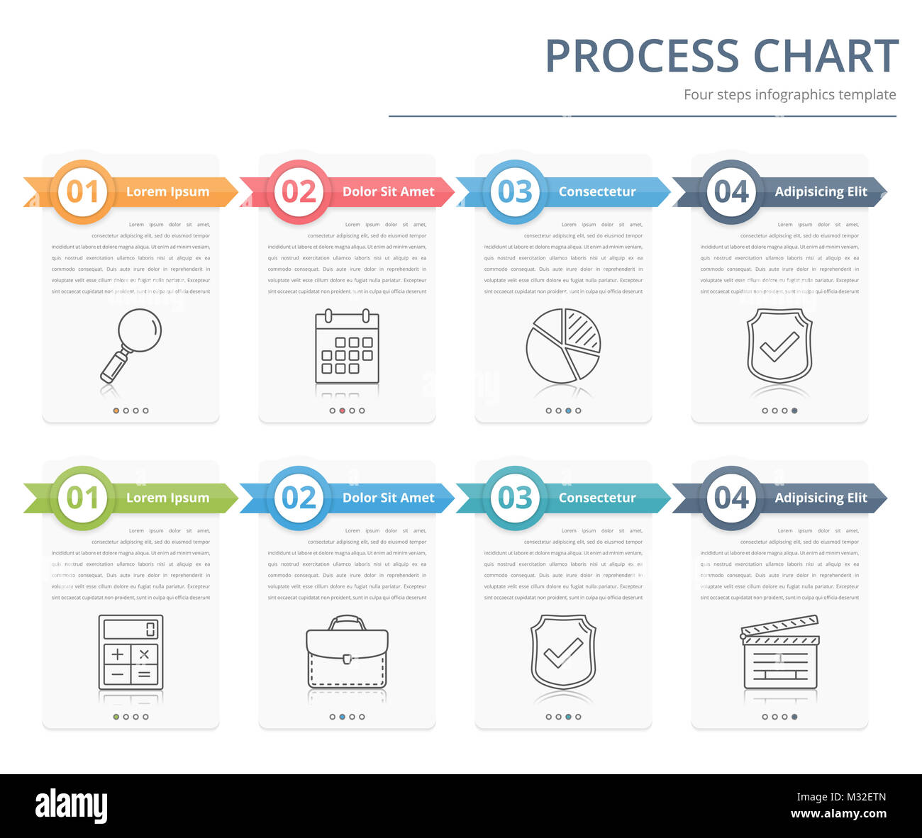 Prozessablauf, Flow chart Vorlage, Infografiken Design Elemente mit ...