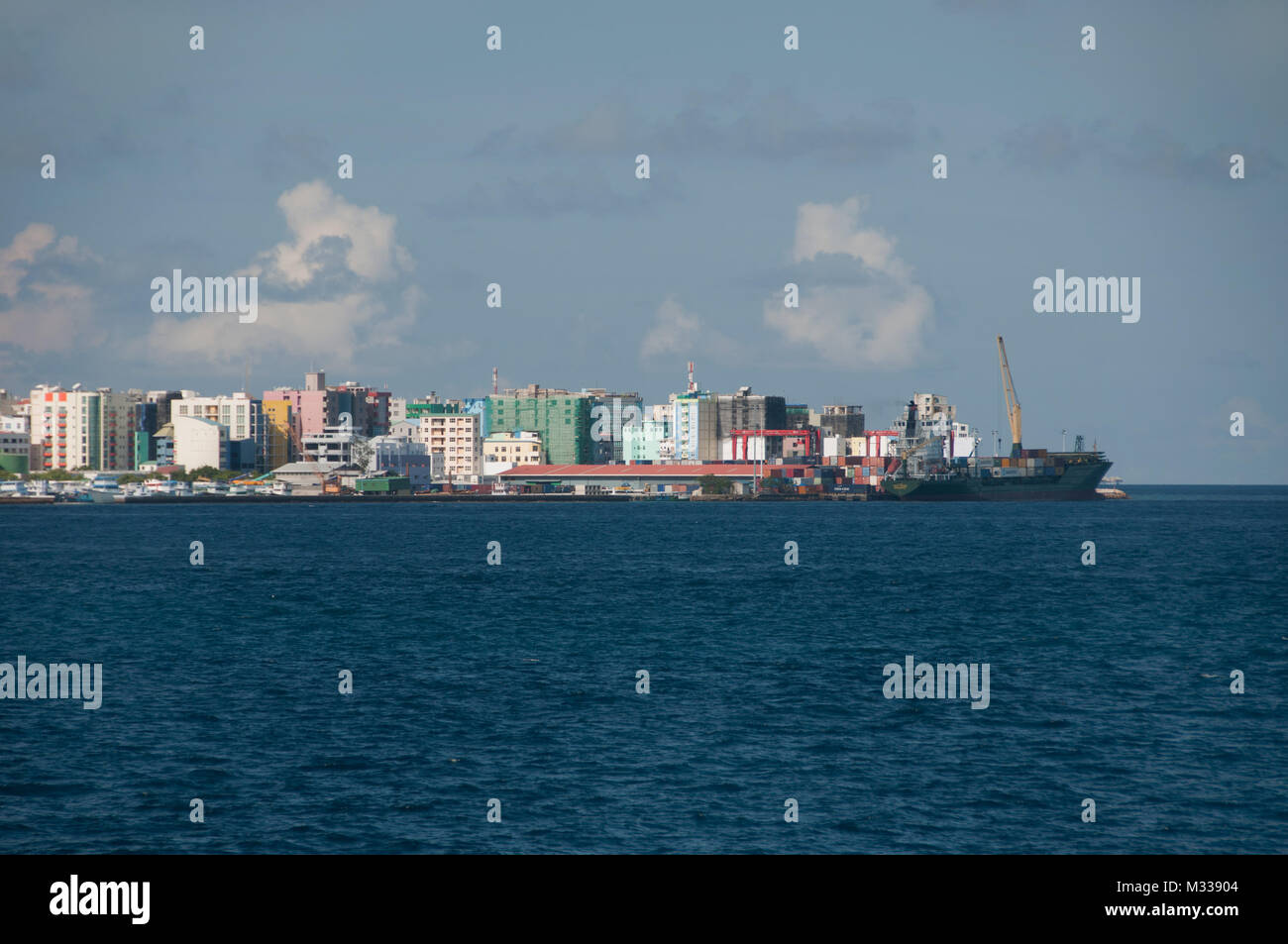 Fragment der Stadt Male ist die Hauptstadt der Malediven, viele ...