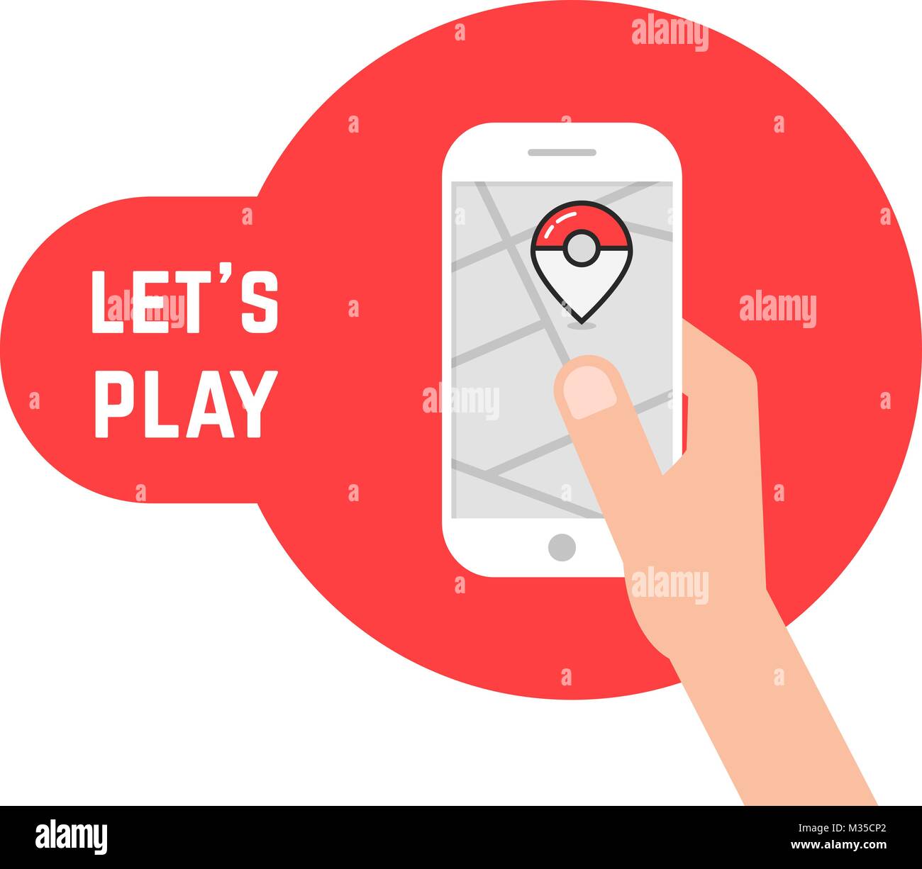 Hand, Telefon mit Spiel Stock-Vektorgrafik - Alamy
