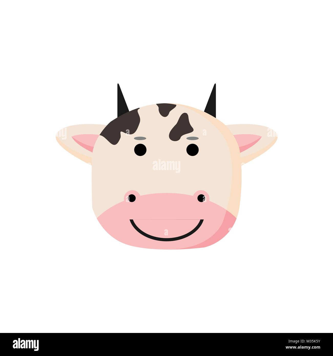 Süße Kuh Kopf Vector Illustration Graphic Design Stock-Vektorgrafik - Alamy