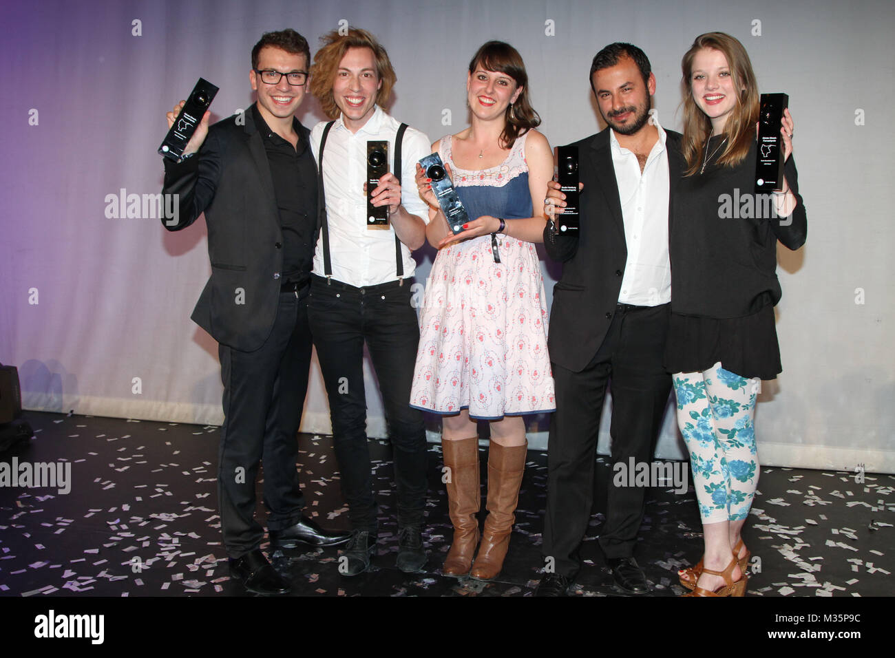 Die Preistraeger Edin Hasanovic, Benjamin Teske, Lena Knauss, Hueseyin ...