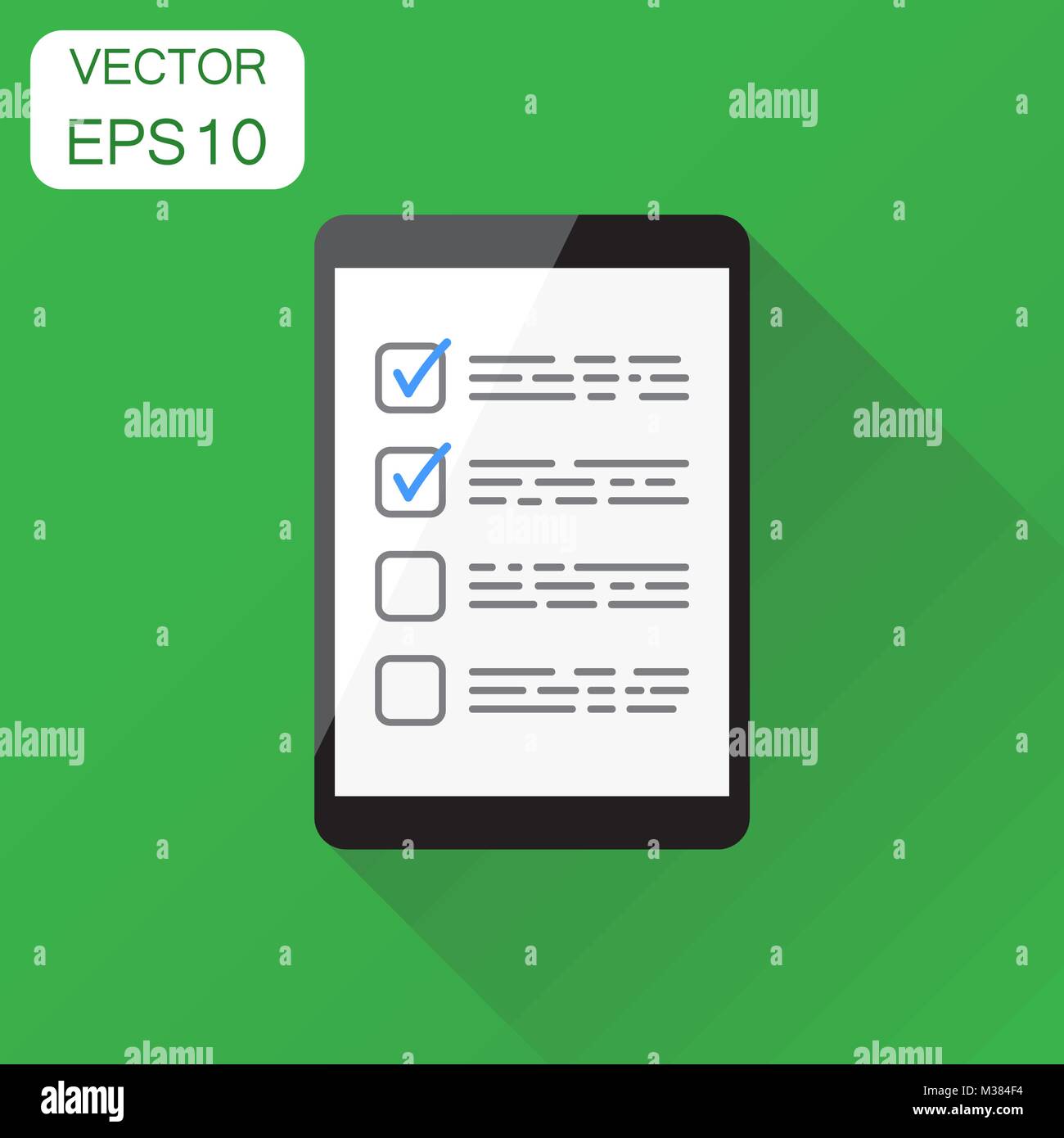 Unternehmer Checkliste mit Tablet-Symbol. Business Konzept Checkliste ...