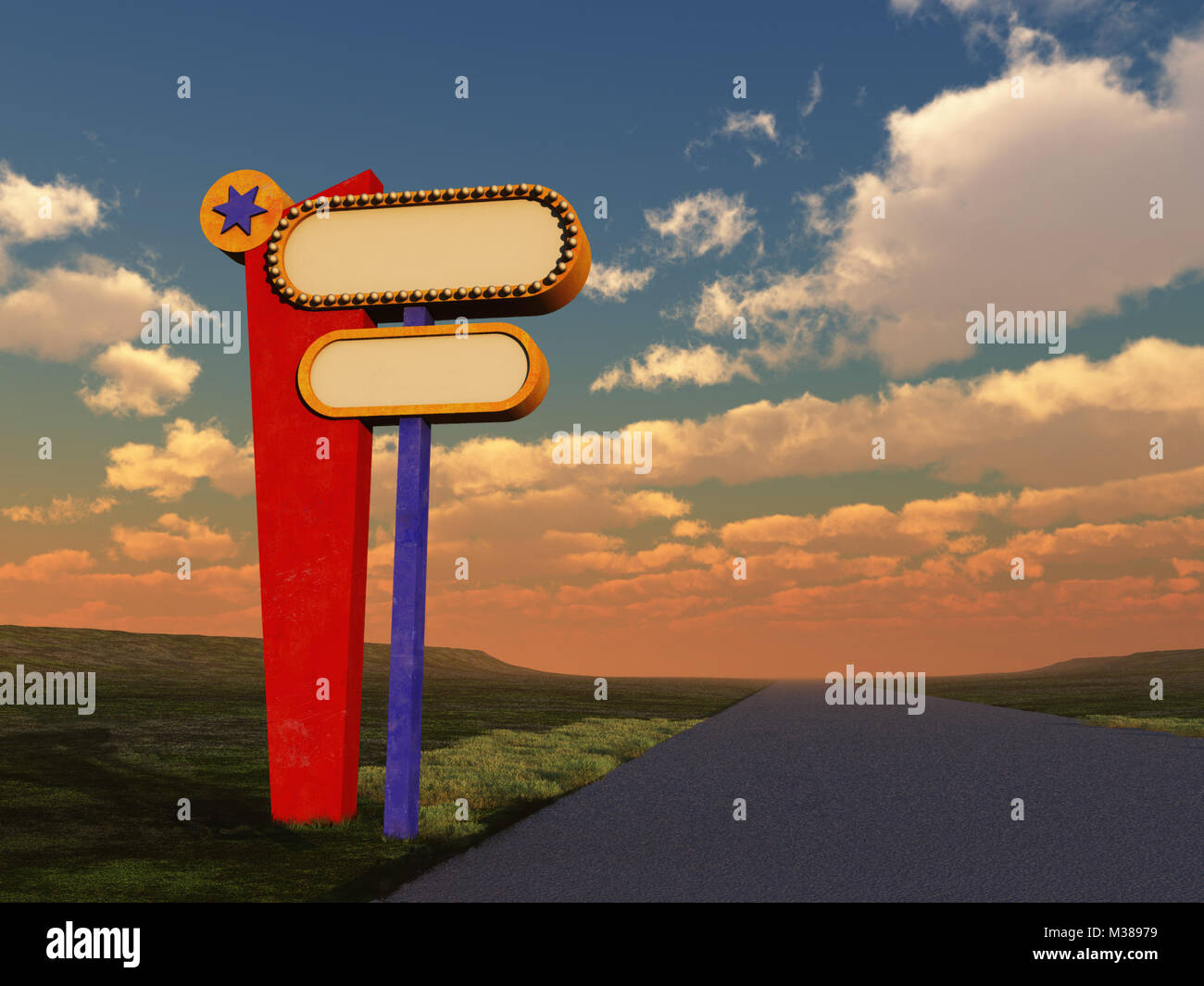Vintage Road Sign Stockfotografie - Alamy