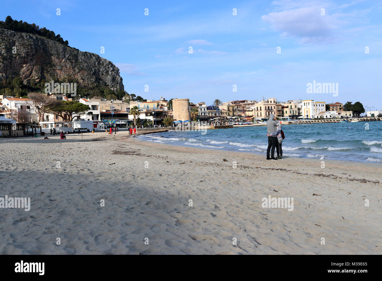 Strand von Mondello, Palermo, Sizilien Stockfotografie - Alamy