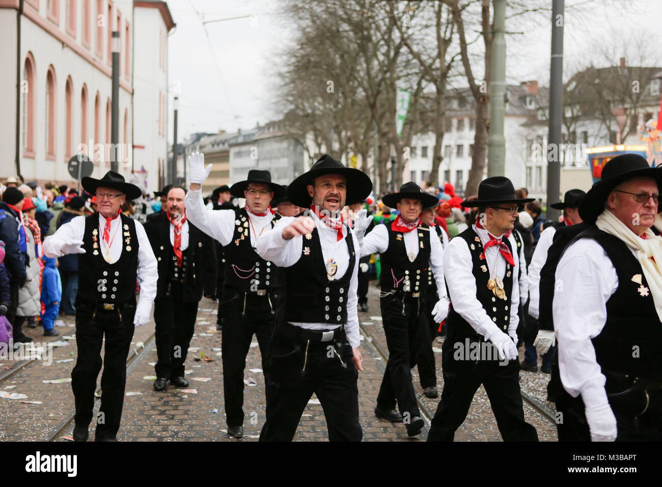 Mainz, Deutschland. 10. Februar 2018. Mitglieder des Mainzer ...
