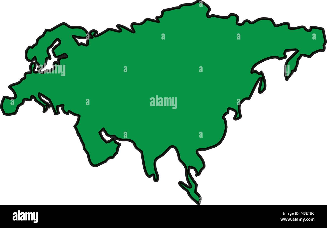 Karte von Asien kontinent Gebiet Silhouette Stock-Vektorgrafik - Alamy