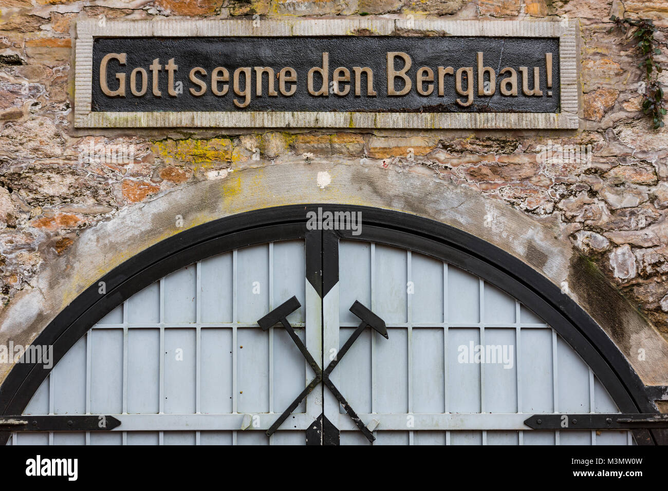 Mine, Gate, Kennzeichnung Gott segne den Bergbau, Gott, den Bergbau ...