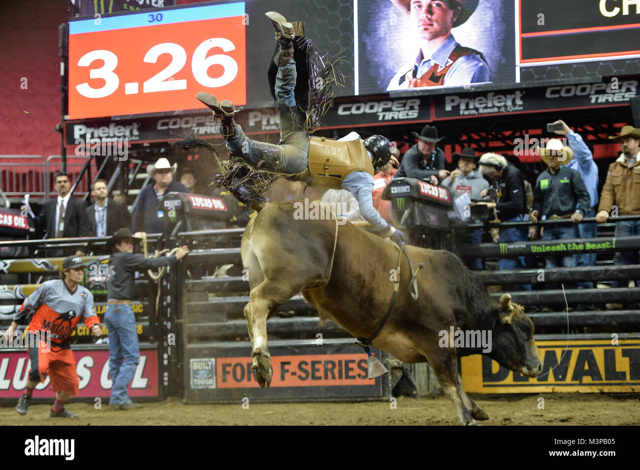 Kansas City, Missouri, USA. 11 Feb, 2018. CHASE ROBBINS reitet ein ...