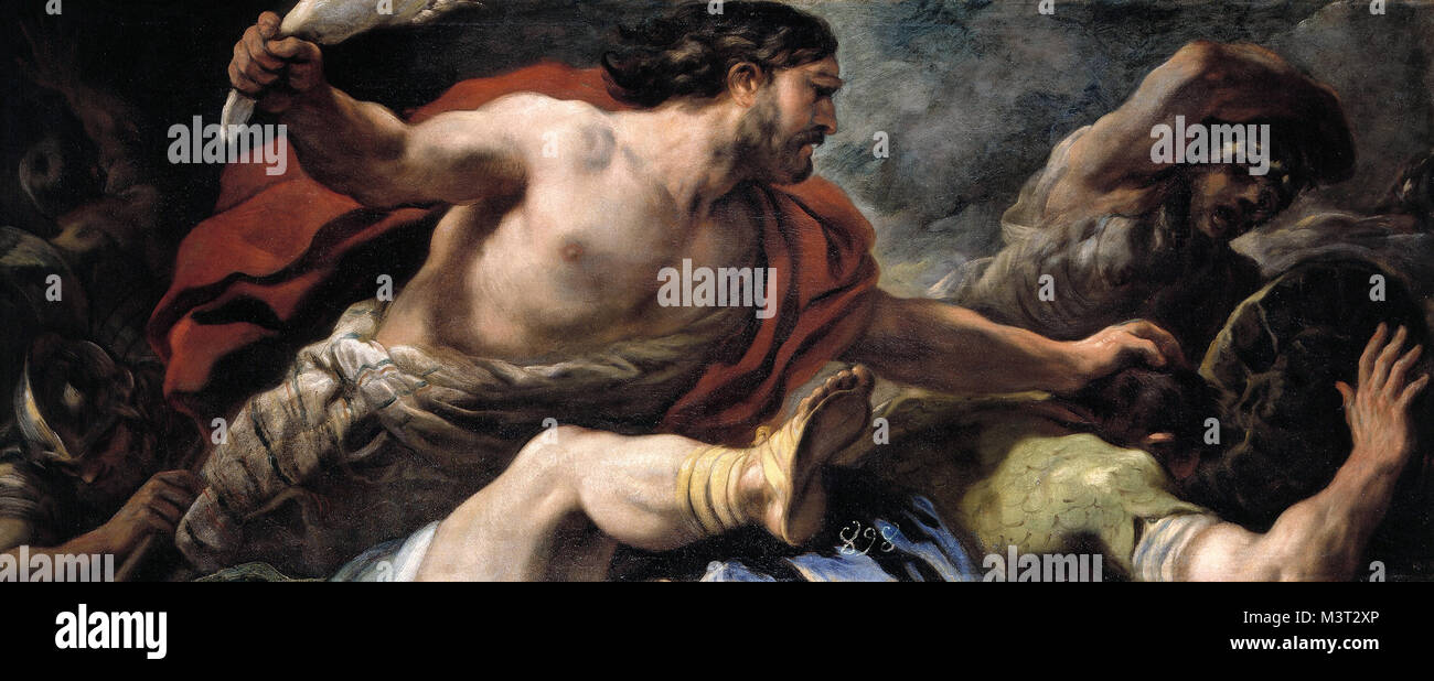 Luca Giordano - Samson zerstören die Philister Stockfotografie - Alamy