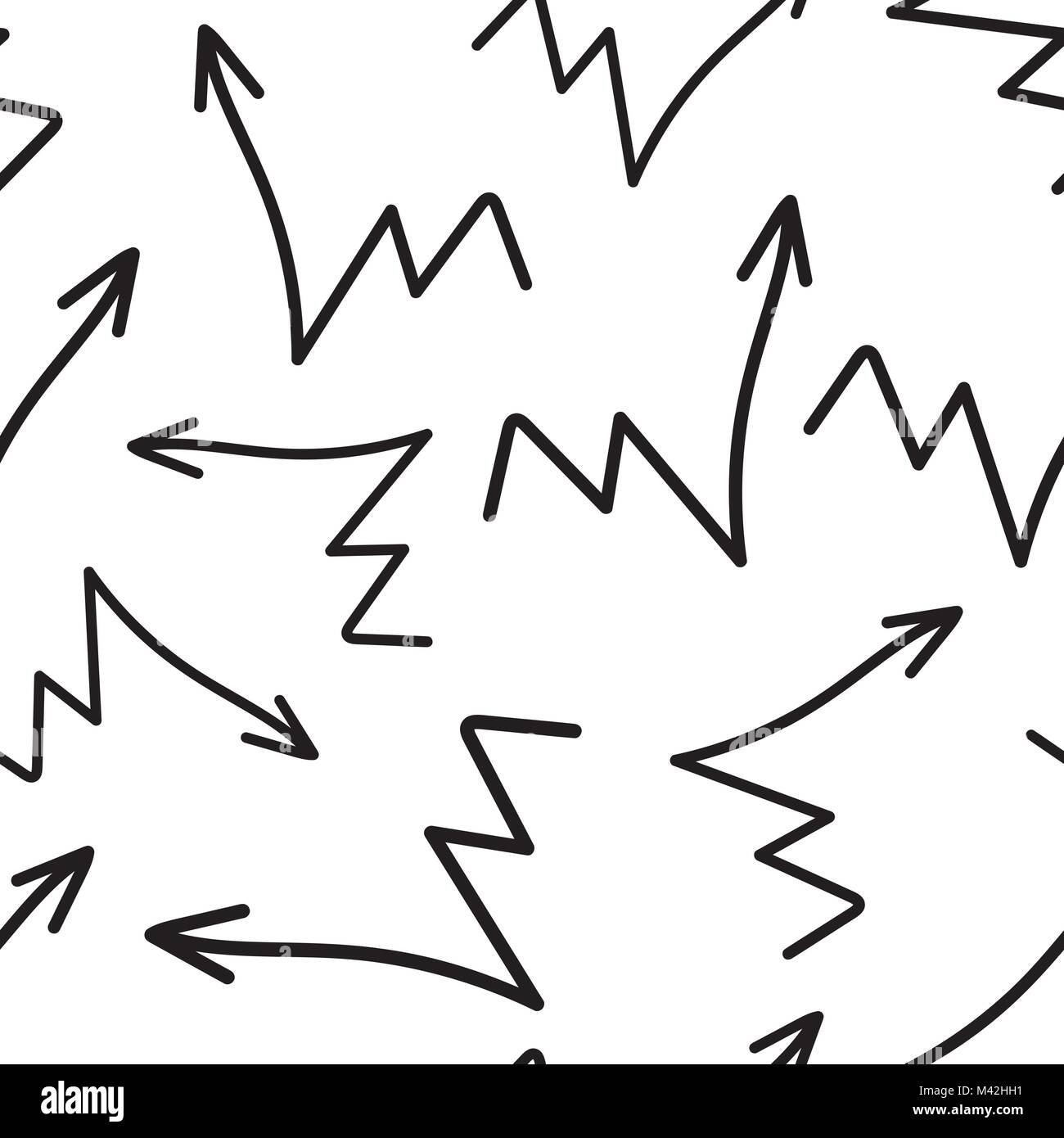 Hand Pfeil nahtlose Muster Hintergrund gezeichnet. Business Flat Vector ...