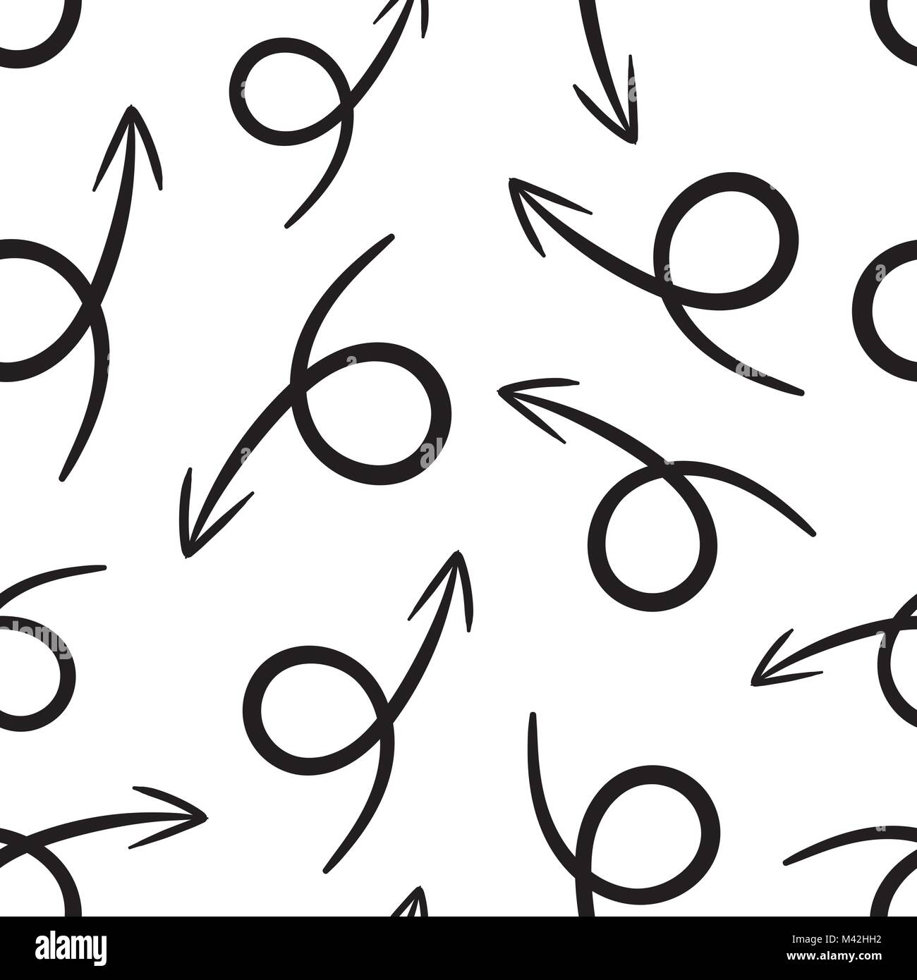 Hand Pfeil nahtlose Muster Hintergrund gezeichnet. Business Flat Vector ...