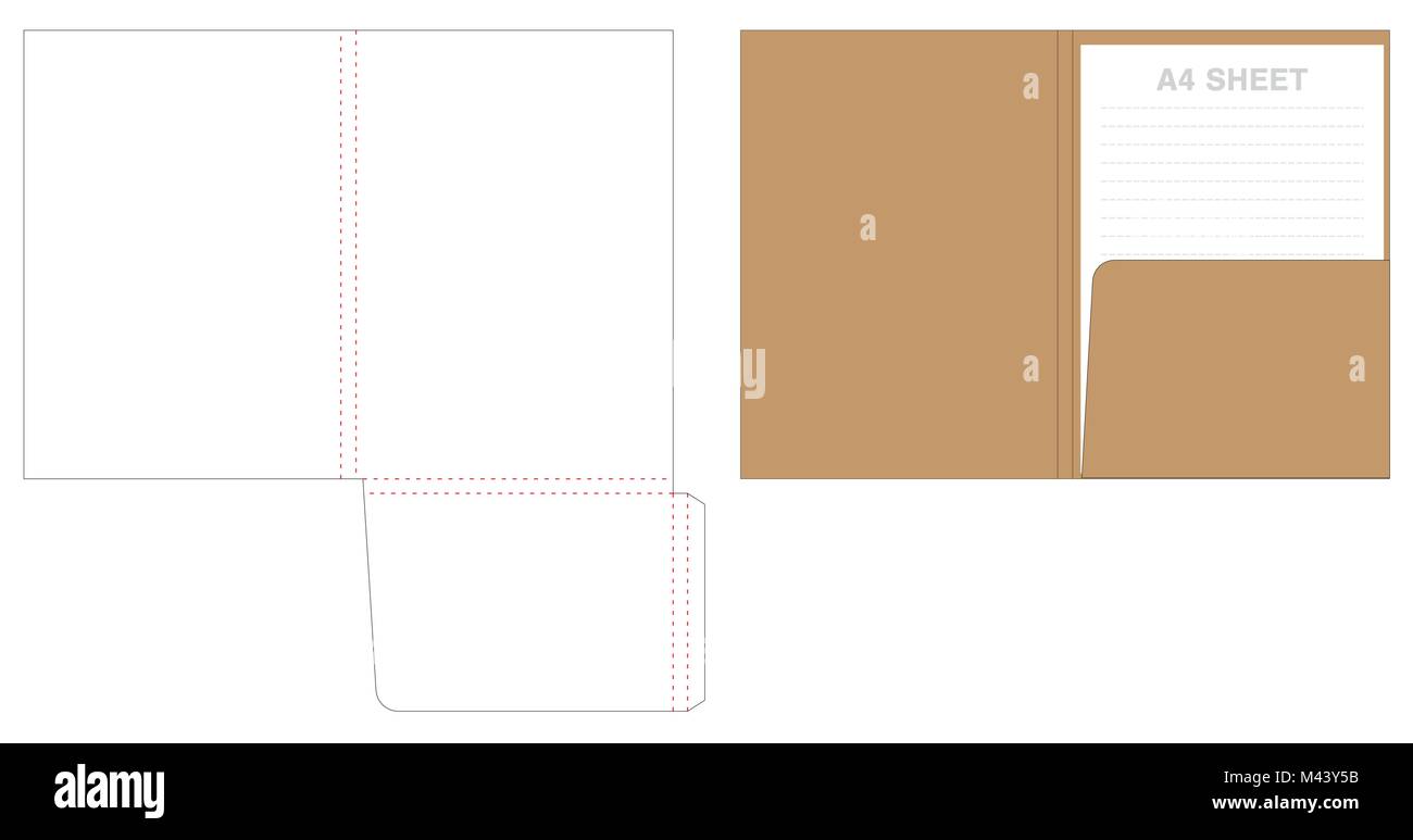 Ordner die cut Mock up template Vector Stock-Vektorgrafik - Alamy
