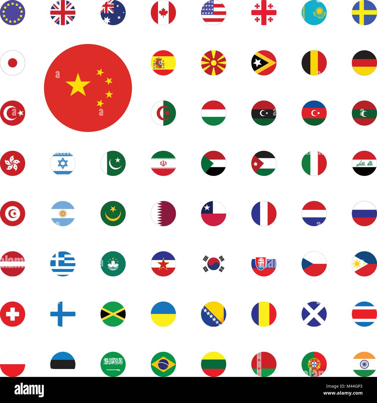 China Flagge Symbol. Runde Welt Flaggen Vektor-illustration Symbole ...