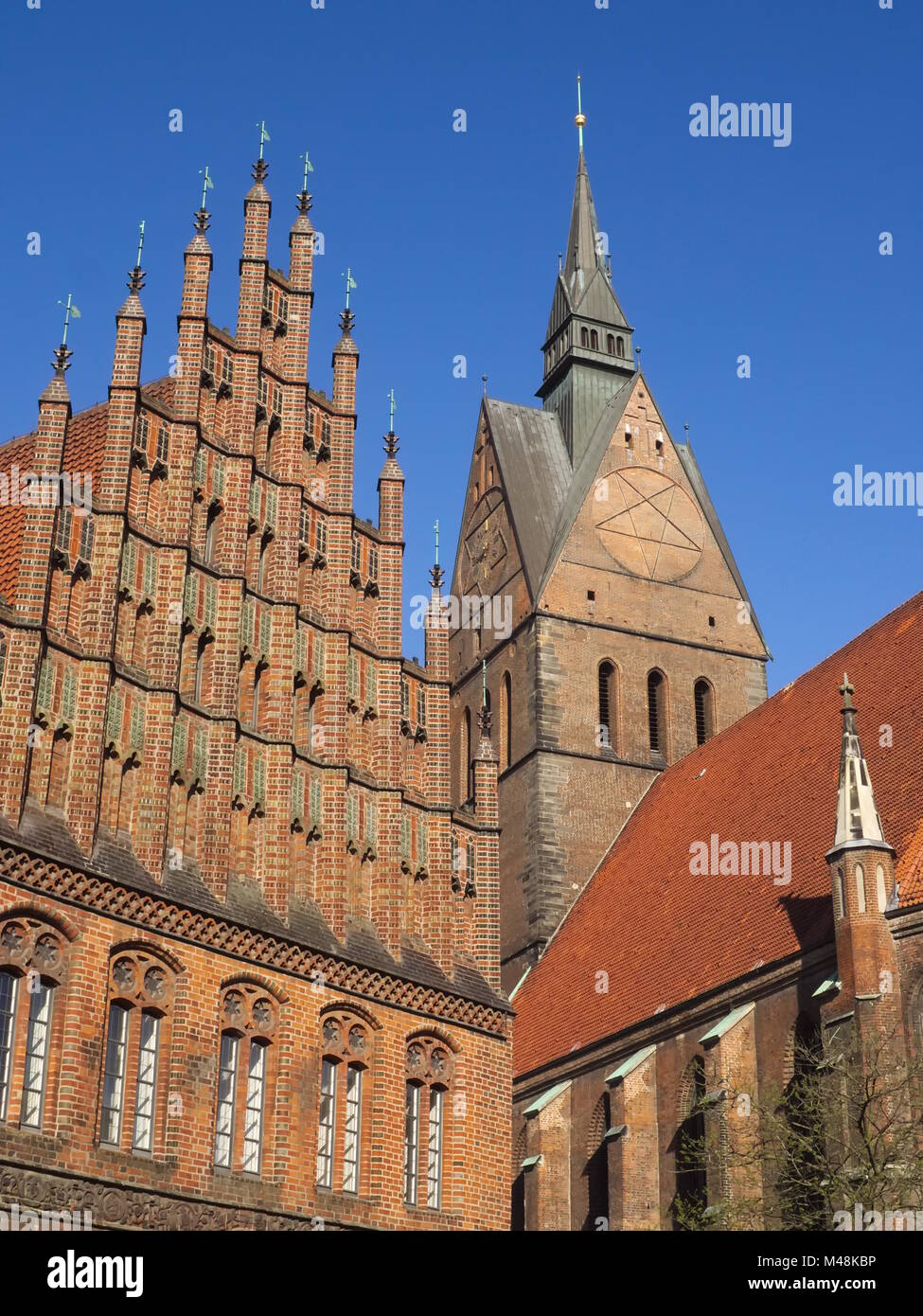 Hannover - Altes Rathaus und Marktkirche (Markt Kirche Stockfotografie ...