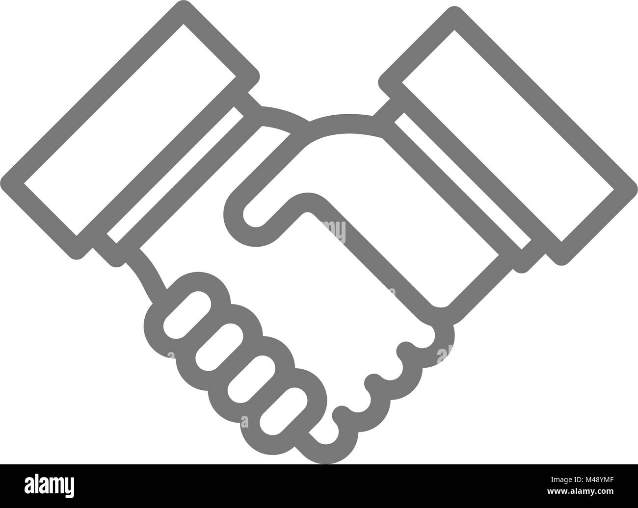 Einfaches business Handshake und Vertrag Symbol Leitung. Symbol und ...