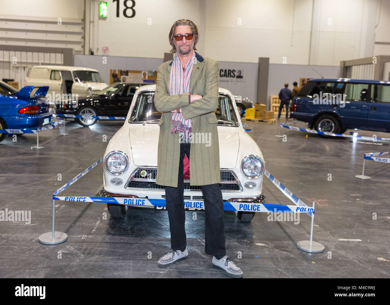 ExCel, London, 15. Feb 2018. Nick Reynolds mit original Lotus Cortina ...