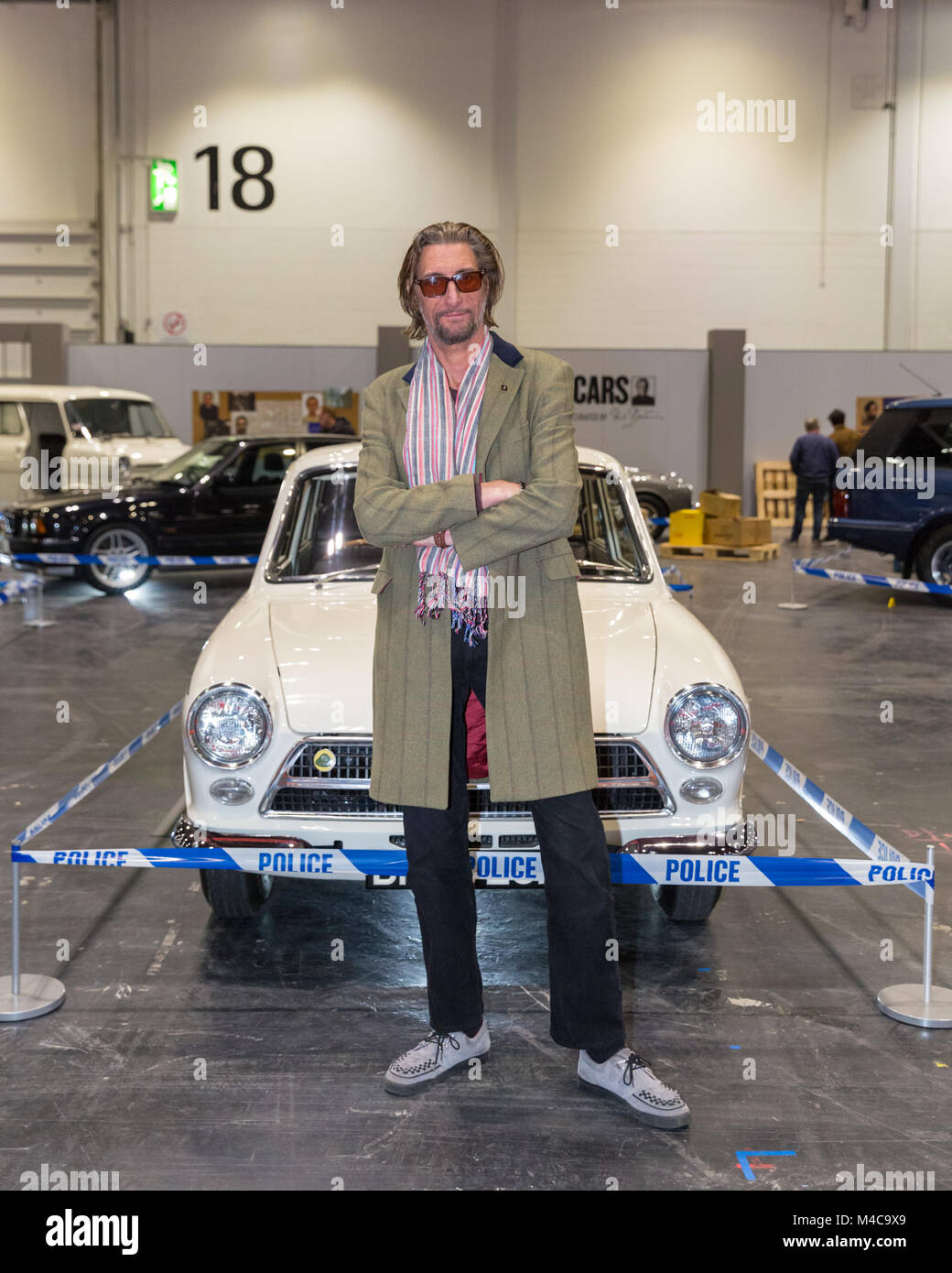 ExCel, London, 15. Feb 2018. Nick Reynolds mit original Lotus Cortina ...