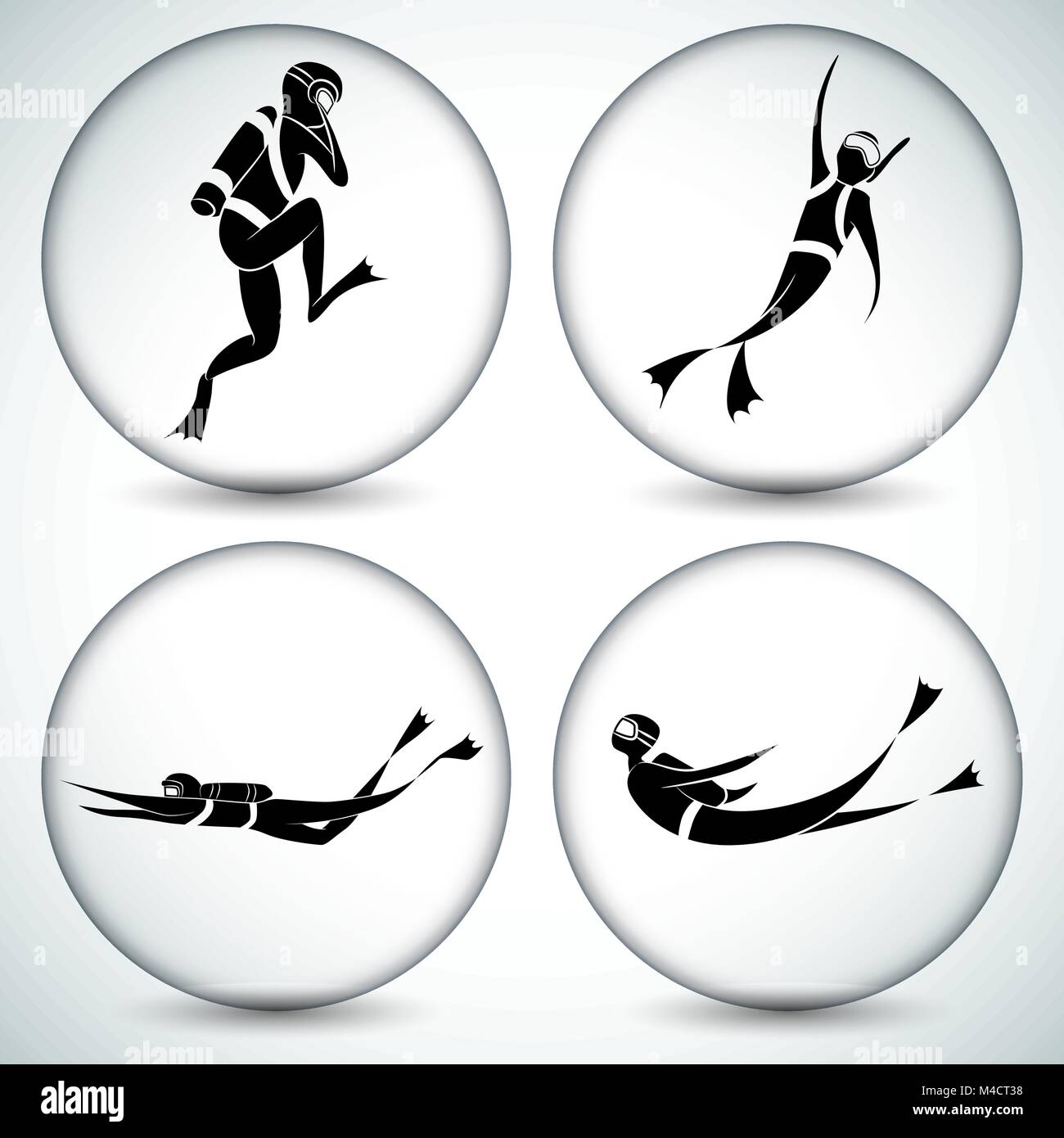 Ein Bild von einem Scuba diver Symbol gesetzt Stock-Vektorgrafik - Alamy