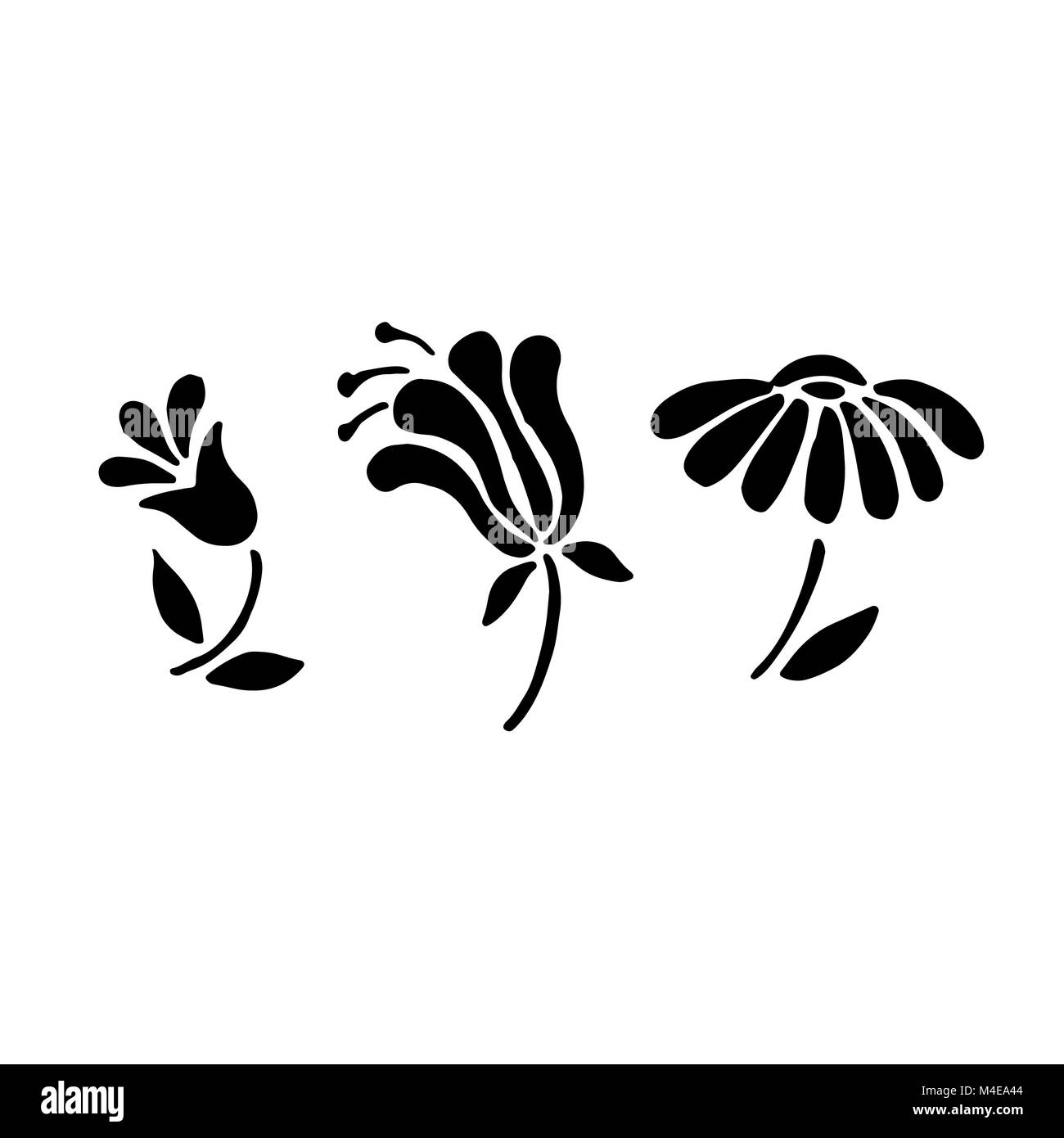 Blumen icon set Stockfotos und -bilder Kaufen - Alamy