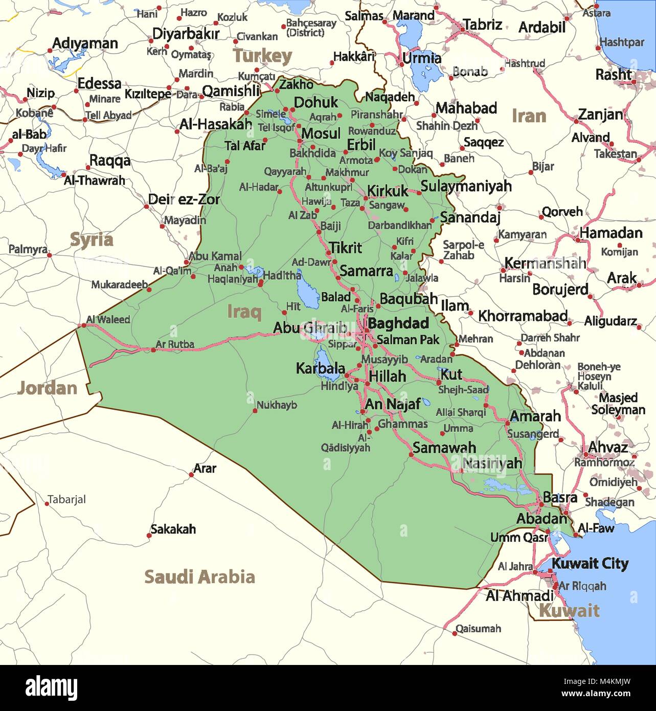 Iraq map vector -Fotos und -Bildmaterial in hoher Auflösung – Alamy