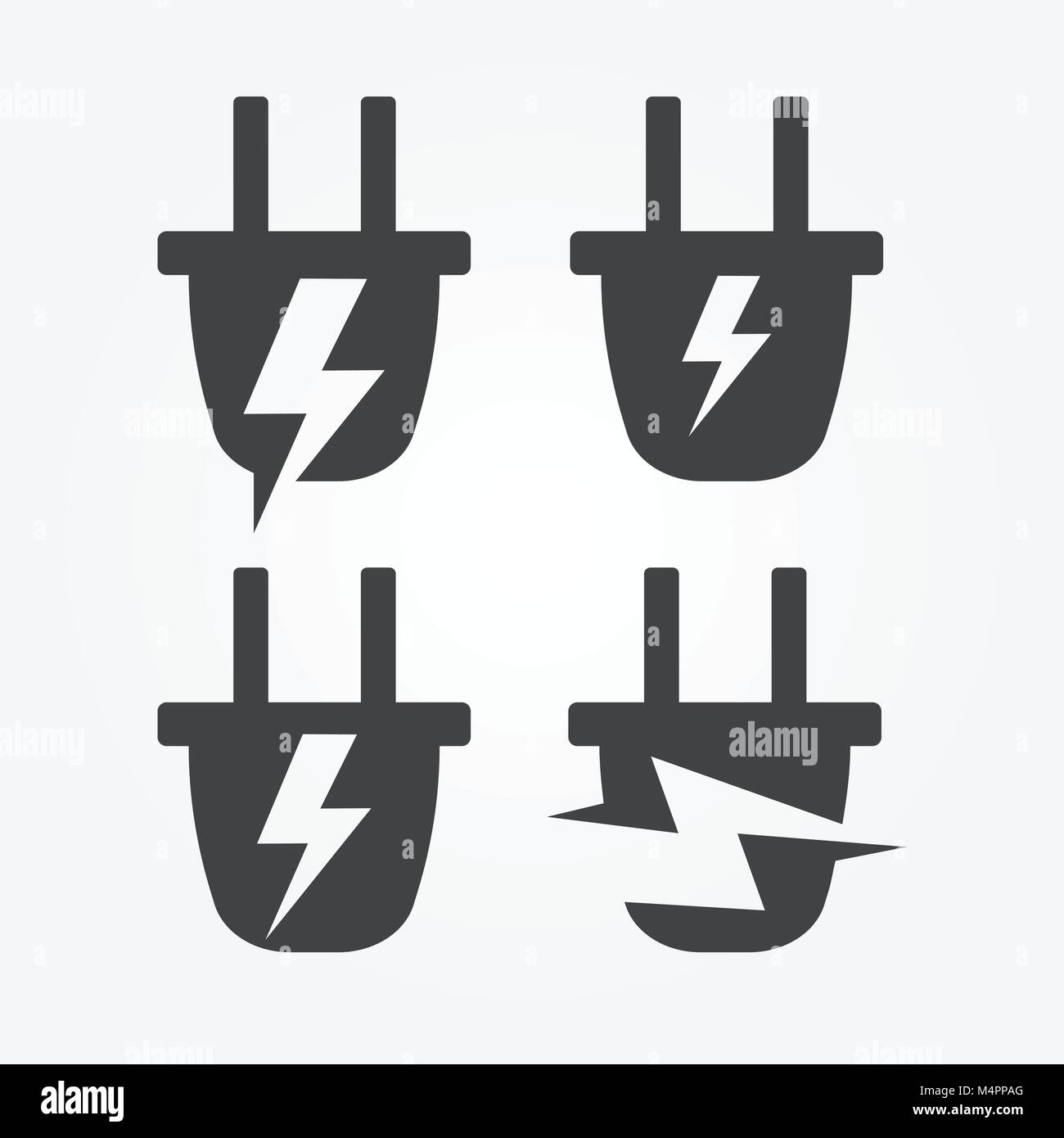 Stecker in die Steckdose mit Beleuchtung, Energie logo-Element ...