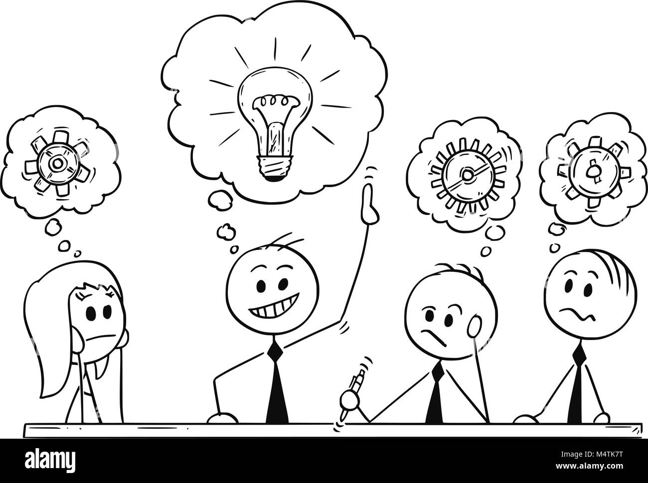 Cartoon Von Business Team Meeting Und Brainstorming Stock Vektorgrafik cartoon-von-business-team-meeting-und-brainstorming-stock-vektorgrafik
