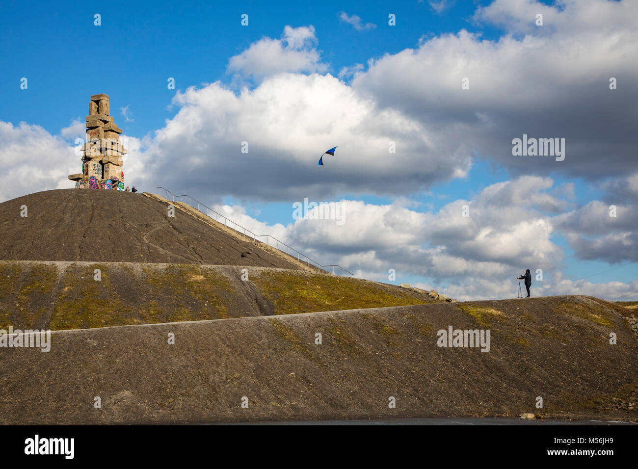 Halde Rheinelbe in Gelsenkirchen, 100 Meter hohen Haufen Berge ...