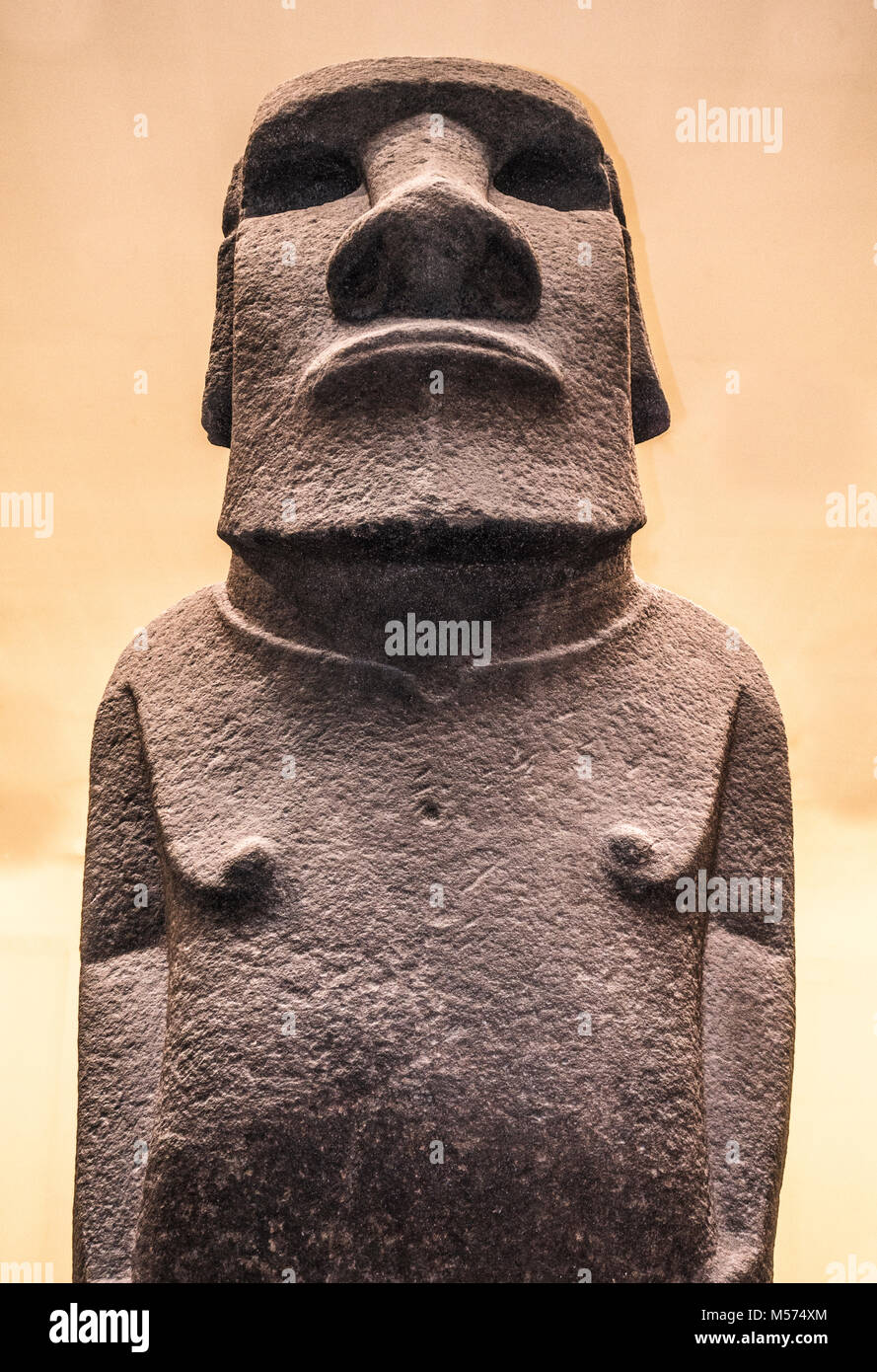 Hoa Hakananai'a - Name der Basalt - menschliche Statue/Skulptur (MOAI ...