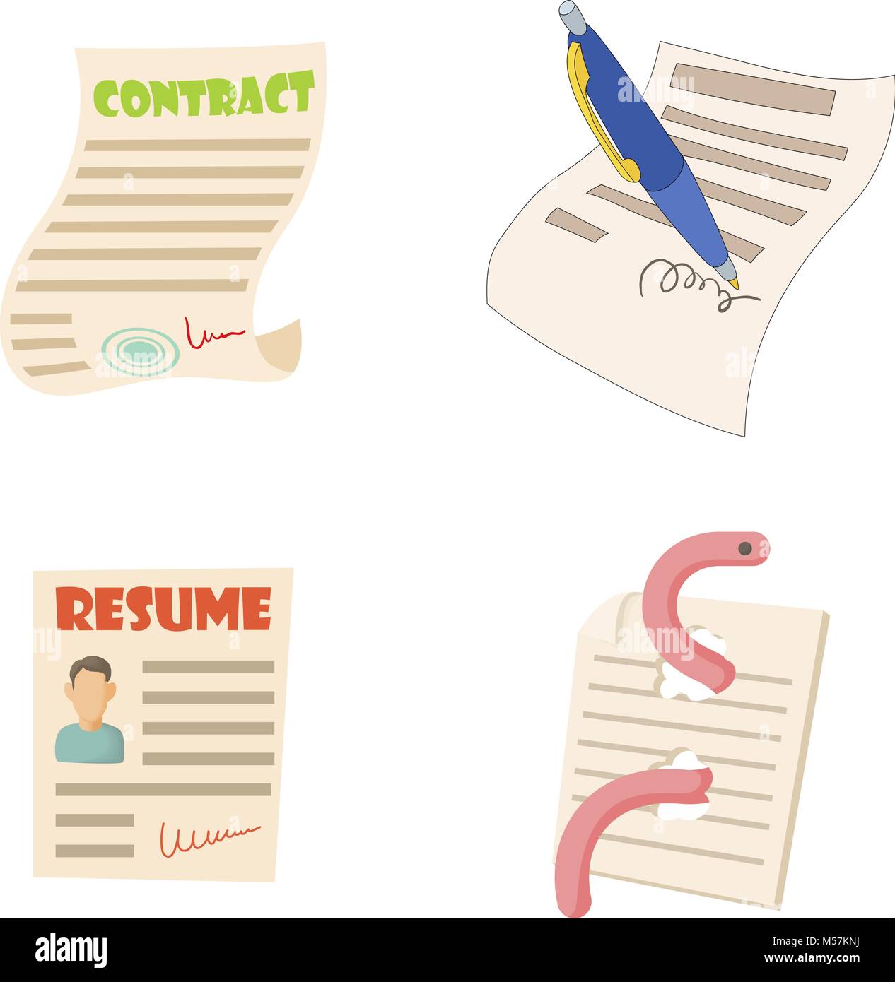 Document contract icon cartoon style Ausgeschnittene Stockfotos und ...