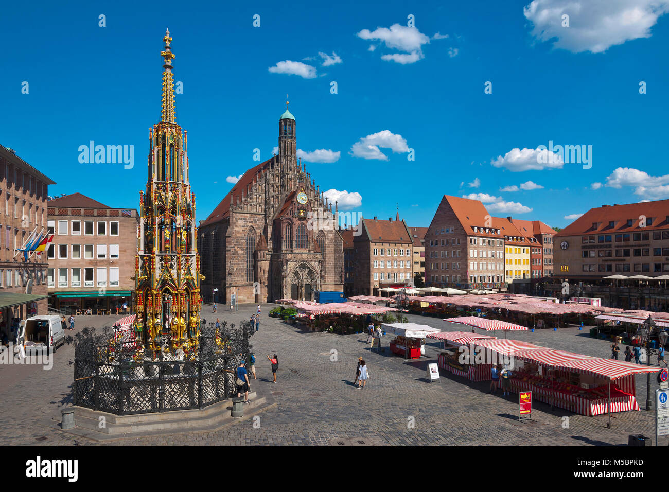 Nürnberg, Deutschland, Bayern, Springbrunnen, Ort, Gothic, Abbildung ...