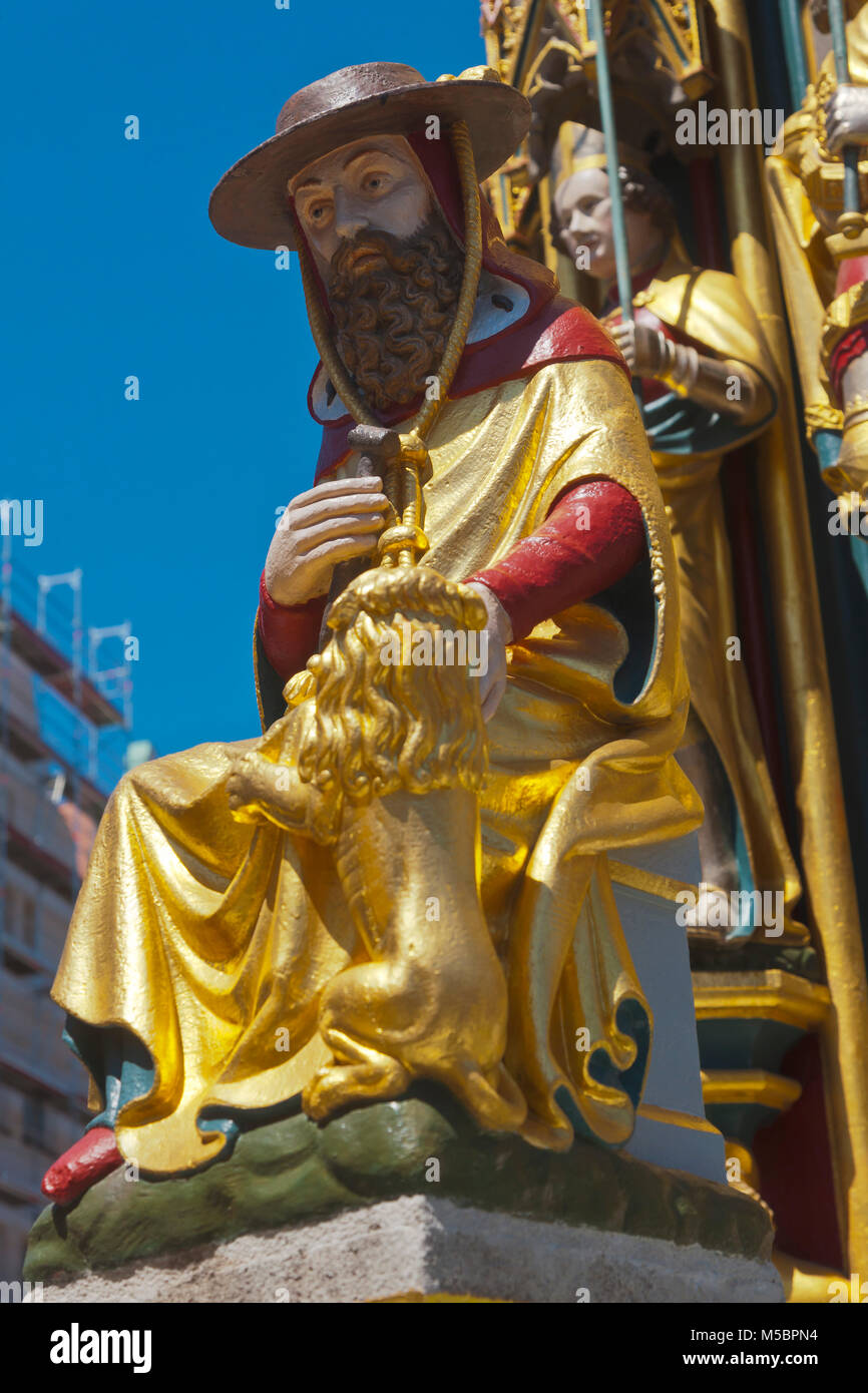 Nürnberg, Deutschland, Bayern, Springbrunnen, Ort, Gothic, Abbildung ...