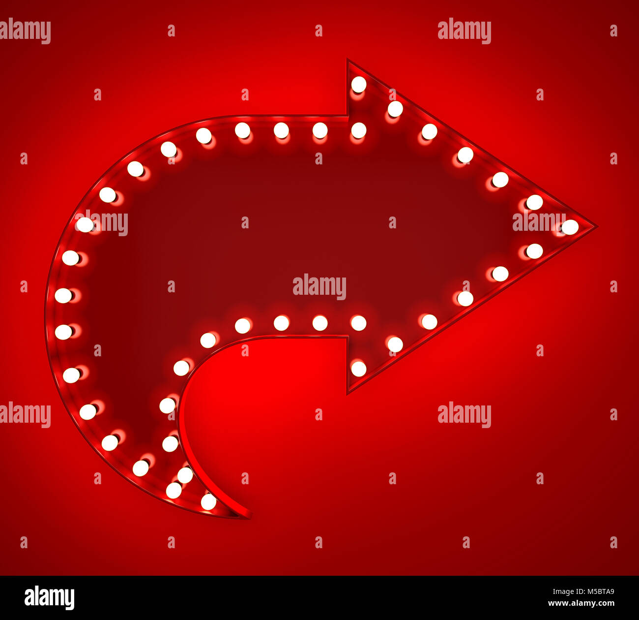 Rot Neon Pfeil auf roten Hintergrund. 3D-Rendering Stockfotografie - Alamy