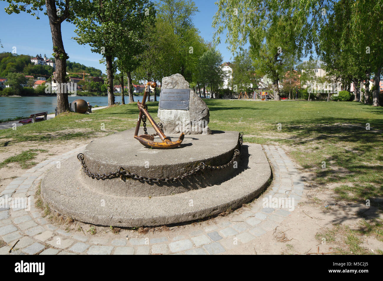 3 - Fluss Ecke, Zusammenfluss von Donau, Inn und Ilz, Altstadt, Passau ...