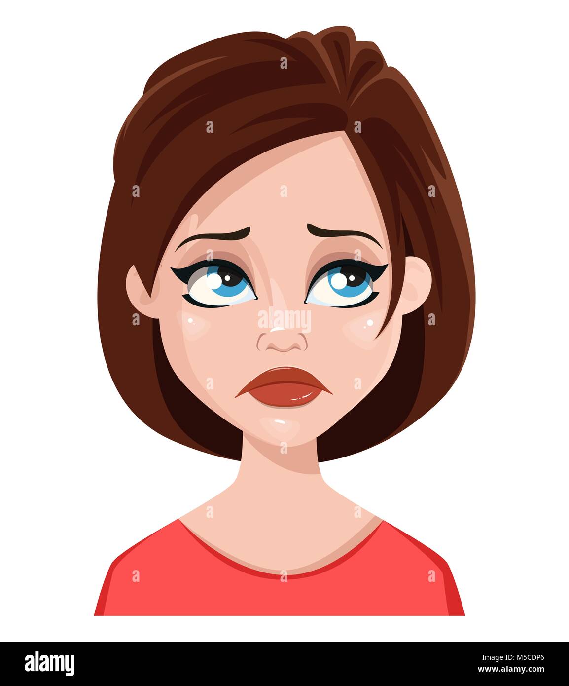 Illustration woman sad cartoon -Fotos und -Bildmaterial in hoher ...