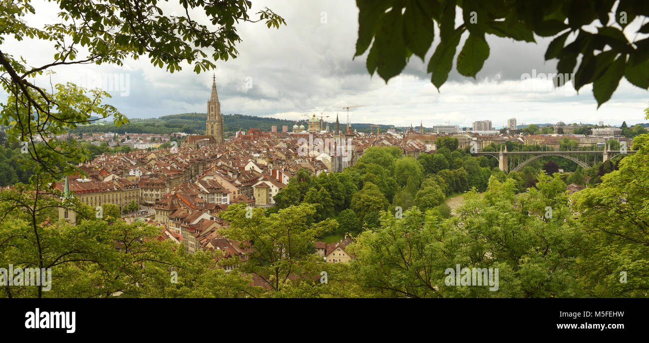 Panorama der Berner Altstadt der Hauptstadt der Schweiz Stockfotografie ...