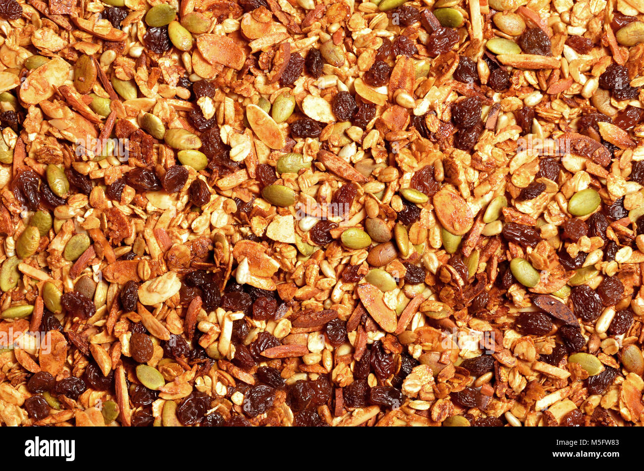 Müsli, Müsli Textur Textur, eine Sicht von oben schließen Foto Bild auf ...