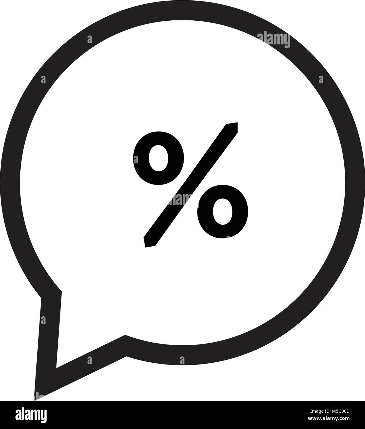 Prozent in Bubble Symbol line outline Style auf weißem Hintergrund für ...